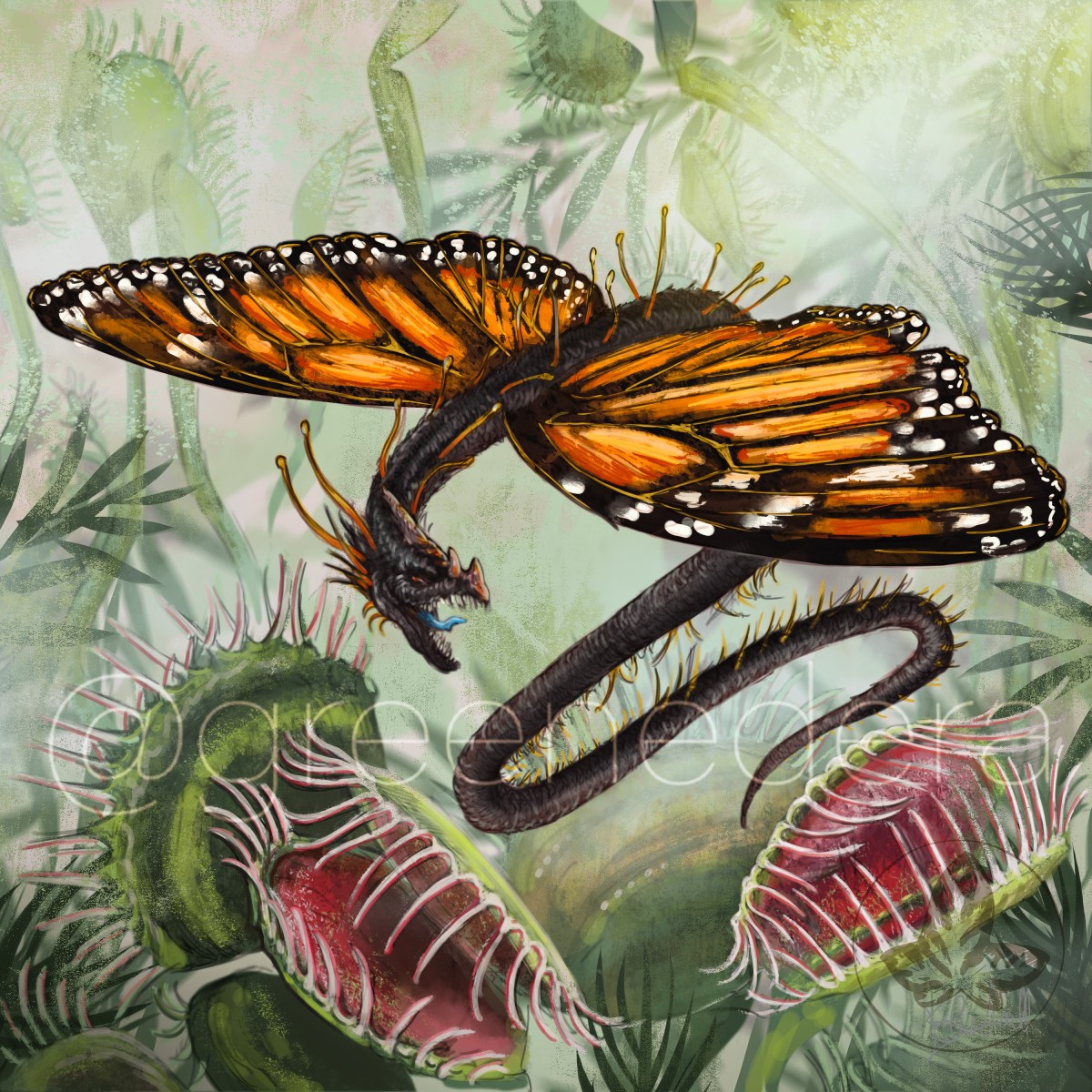 Butterfly dragon – Greenedera art