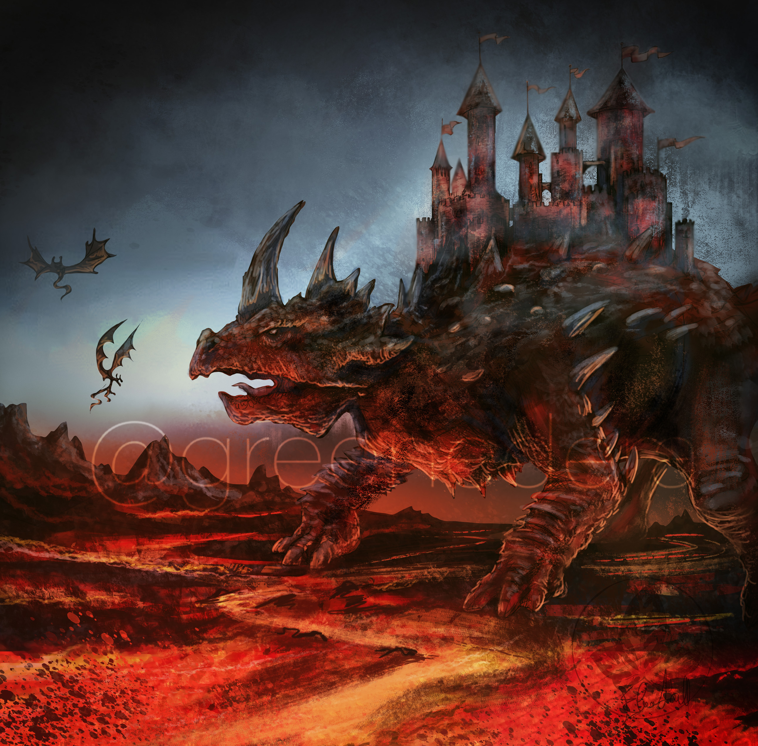 Lava island dragon – Greenedera art
