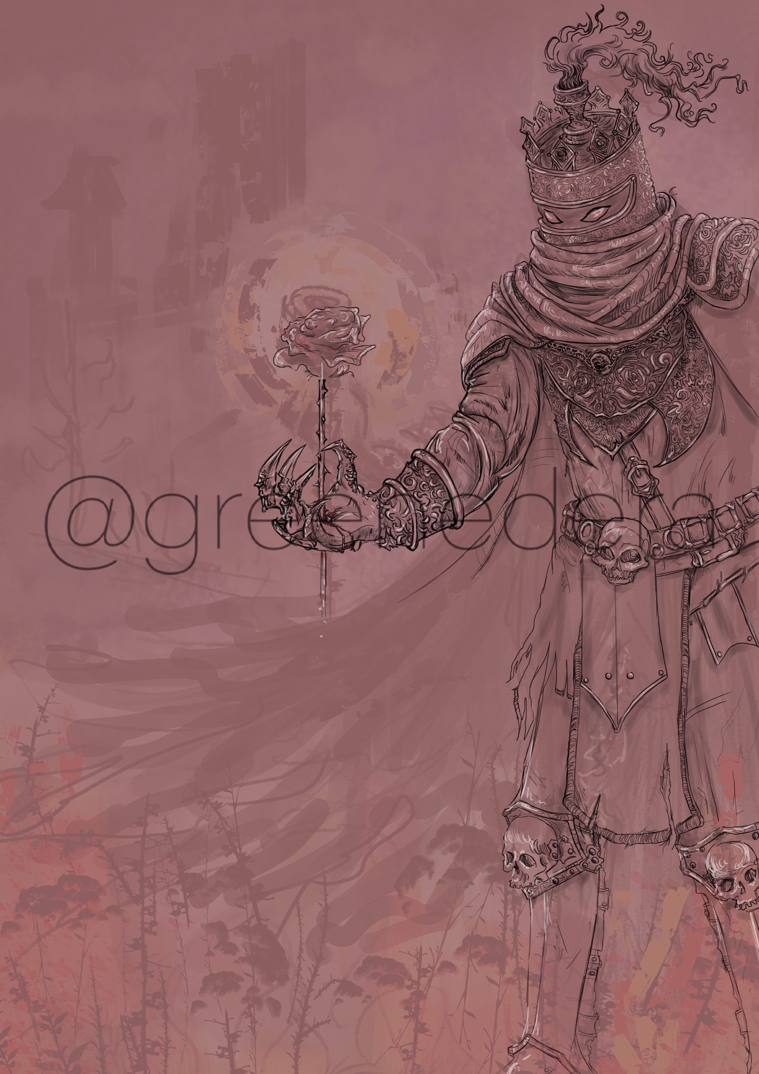 Lord Soth, shadow of the black rose – Dragonlance nexus – Greenedera art