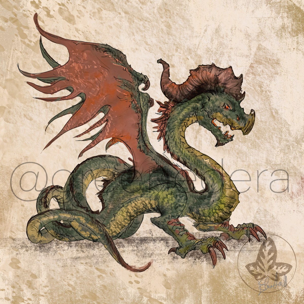 Medieval dragon – Greenedera art