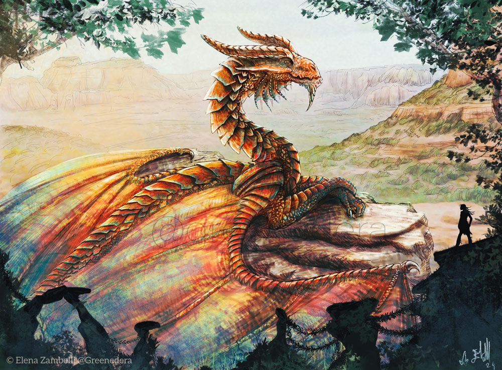 Sithtillaxx – the ancient copper dragon – Greenedera art