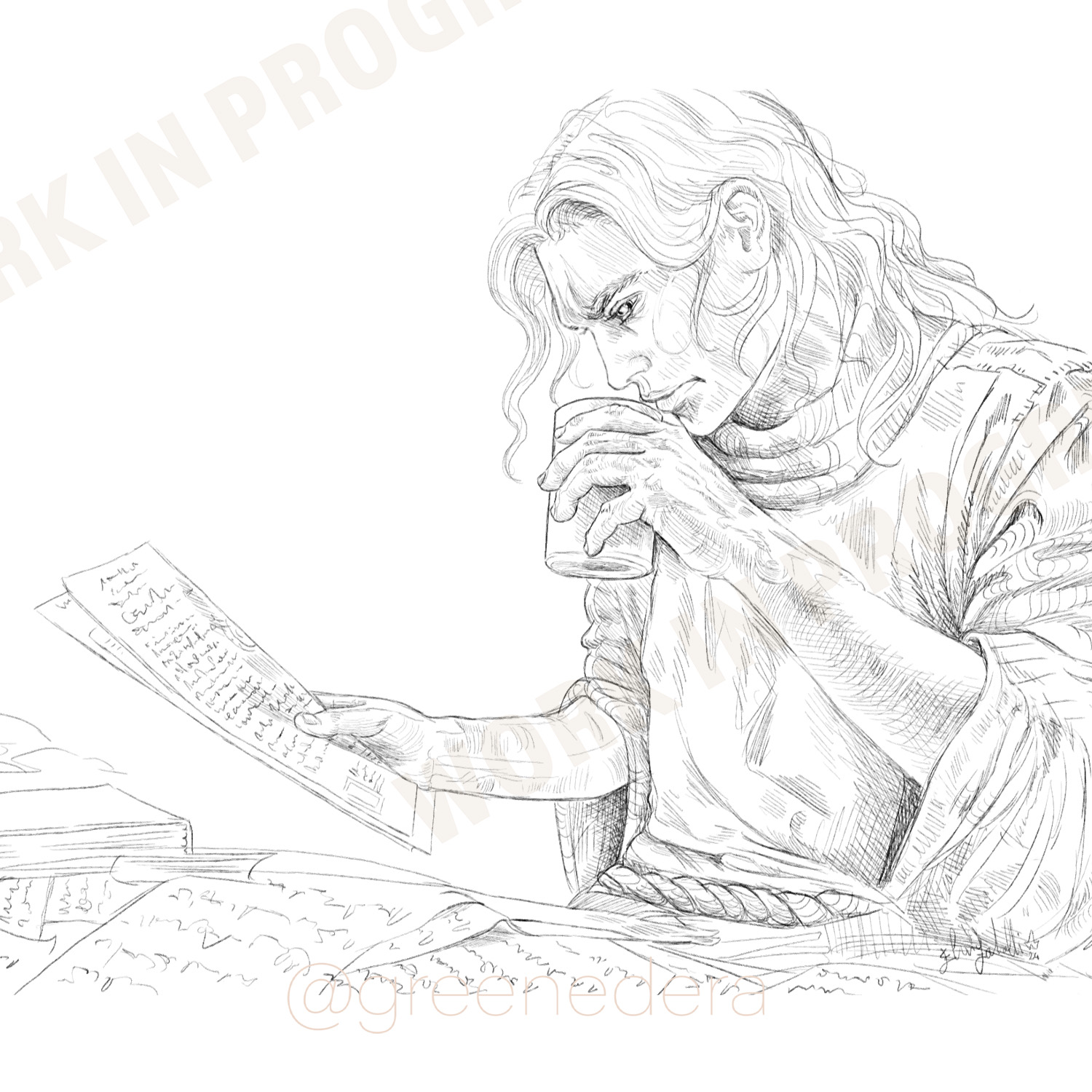 Raistlin – tea and books – Greenedera art