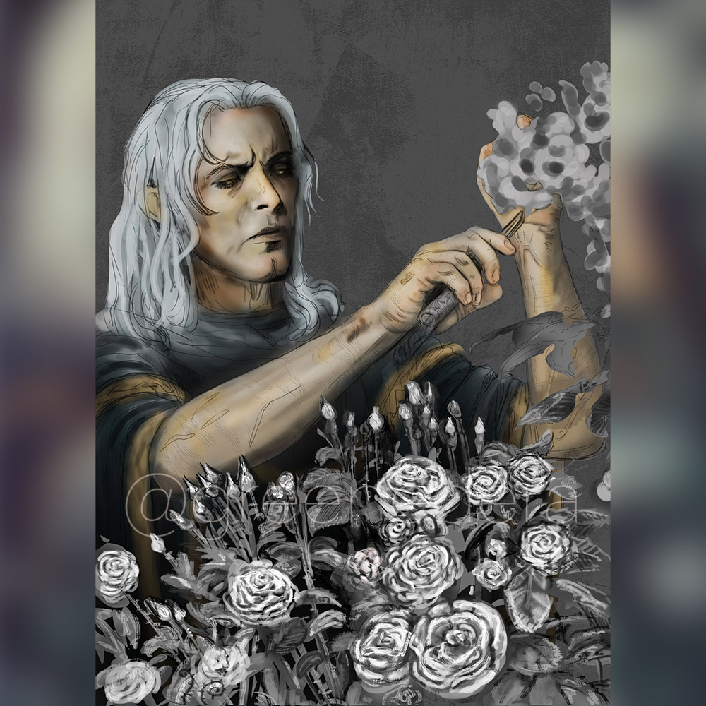 New: “Raistlin – White Roses” – Greenedera art